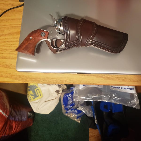 Western Cowboy Single Action Leather Holster Cross Draw RH 3 1/2” - Etsy