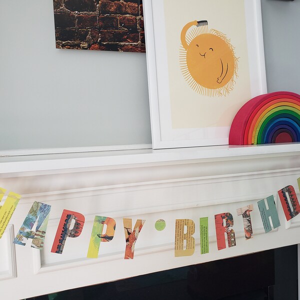 Happy Birthday Banner, Birthday Party Decoration, Paper Garland ...