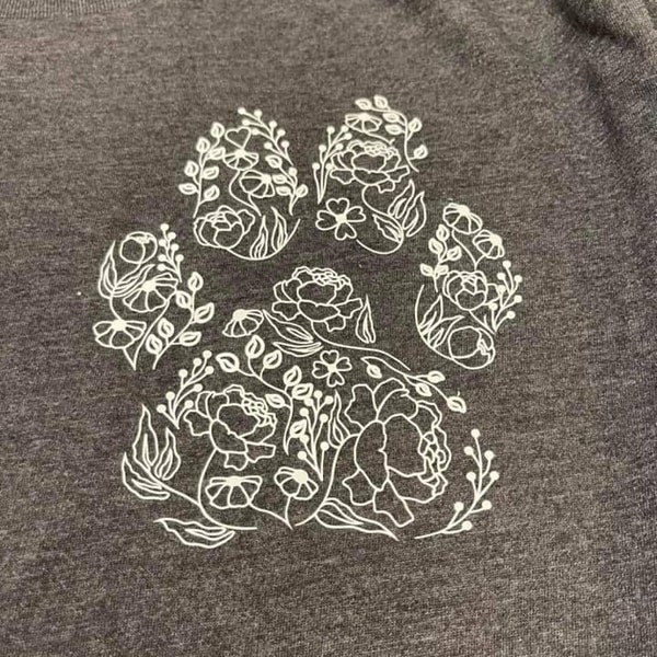 Floral Dog Paw Print SVG | Paw Print SVG | Dog Lover | Dog Mom | Floral ...