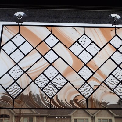 Tumbling Blocks Stained Glass Panel - Etsy