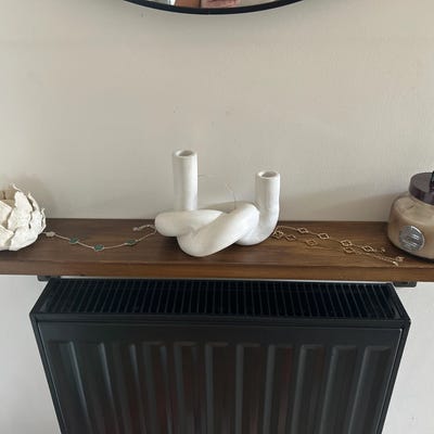 Solid Wood Radiator Shelf With Brackets Rustic Narrow Shelf for Hallway ...