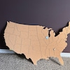 USA Cork Board, USA Corkboard Map, Pin Board, USA Bulletin Board ...
