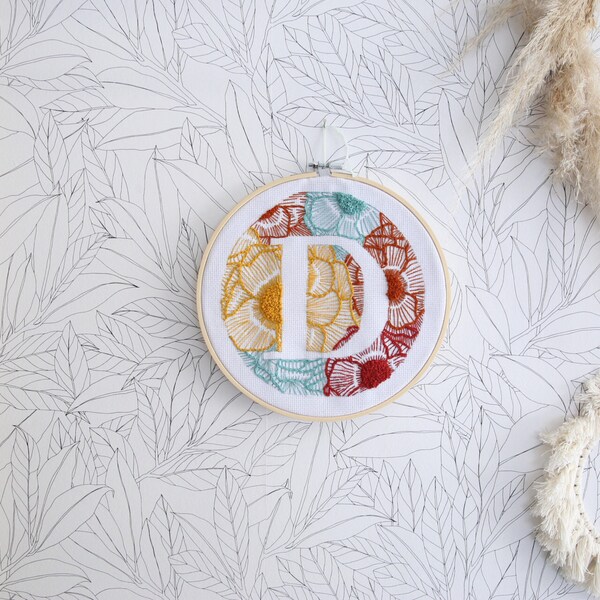 Floral Letter "d" Hand Embroidery Pattern / Digital PDF Download ...