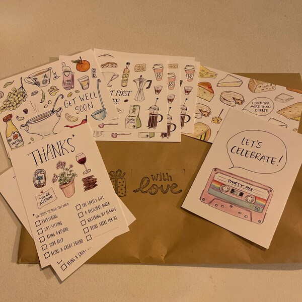 Personalized Card Pack, Set of 5 Postcards, Deal, Multi-pack, Choose 5 ...