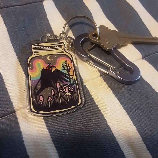 Cryptid Buddy Sticker Fantasy Art Mothman Lantern Sticker Weird ...