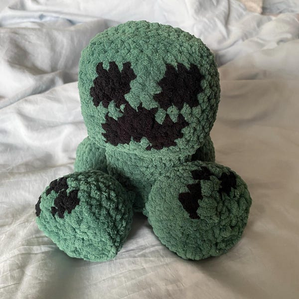 Crochet Pattern (PDF File): Minecraft Baby Creeper and TNT Plushies ...