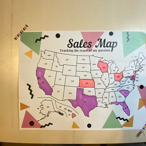 Sales Map Tracker - Printable United States Etsy Sales Map, Goal Map ...