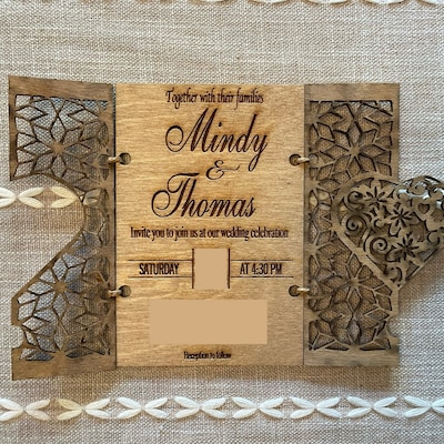 Personalized Wooden Invitation Wooden Invitation Tropical Wooden ...