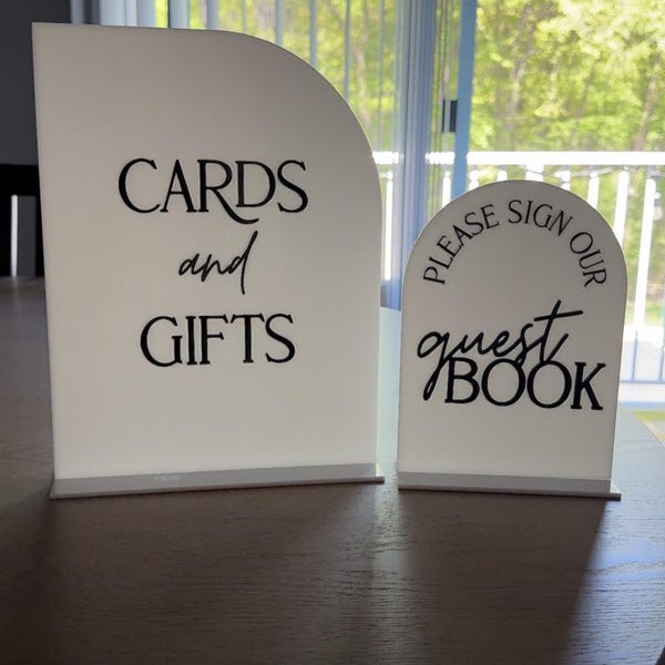 Cards and Gifts Sign Wedding, Acrylic Wedding Sign Set, Cards & Gifts ...