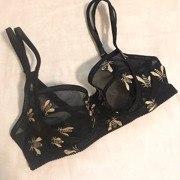 Bees on Black Bra Kit Black Beauty Bra - Etsy