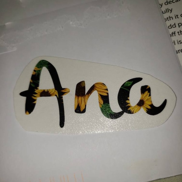 SUNFLOWER NAME DECAL | Sunflower Sticker | Sunflower Decal | Wine Glass ...