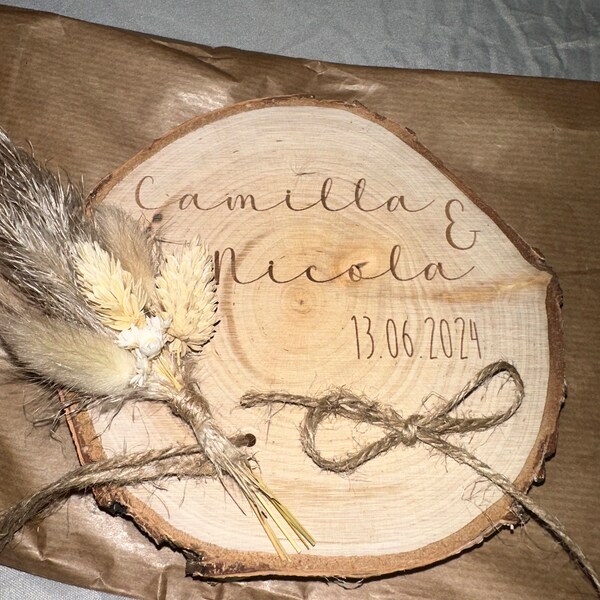 Wedding Ring Holder With Dried Flowers, Ring Cushion for Wedding Rings ...