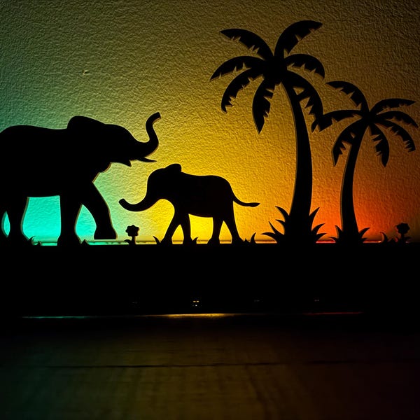 3D Led Wall Art Bundle, Nature Scene Lightbox Laser Cut, Wooden Led ...