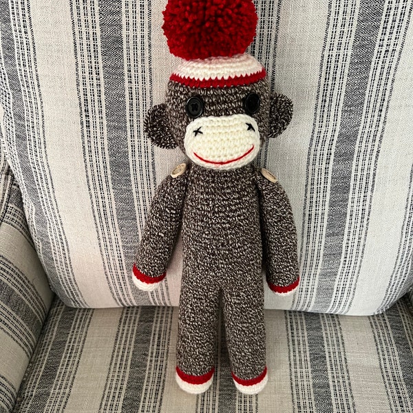 CROCHET PATTERN Spunky the Big Sock Monkey Amigurumi - Etsy