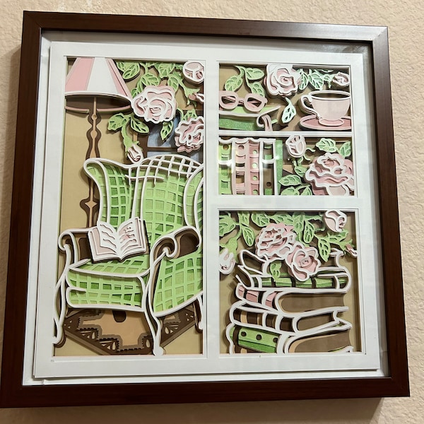 3D Layered Reading SVG PDF EPS, Books Shadow Box, One More Chapter 3D ...