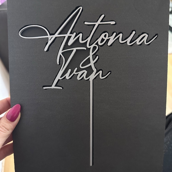 Personalized Cake Topper, Custom Names Cake Topper, Mr and Mrs Cake ...