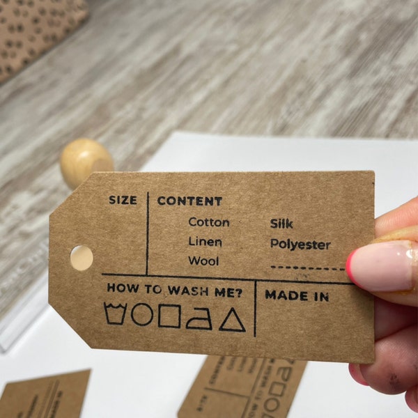 Stamp for Garment Tags With Fiber Content and Care Instructions, Size ...