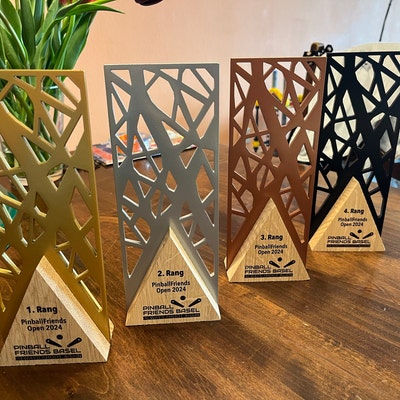 Handmade Wooden Trophy, Recognition Acrylic Award for Business Partner ...