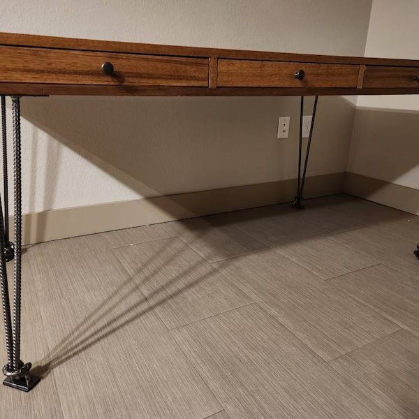 Rebar Hair Pin Legs Set of 4 - Nautical Knot Small Base - Coffee Table ...