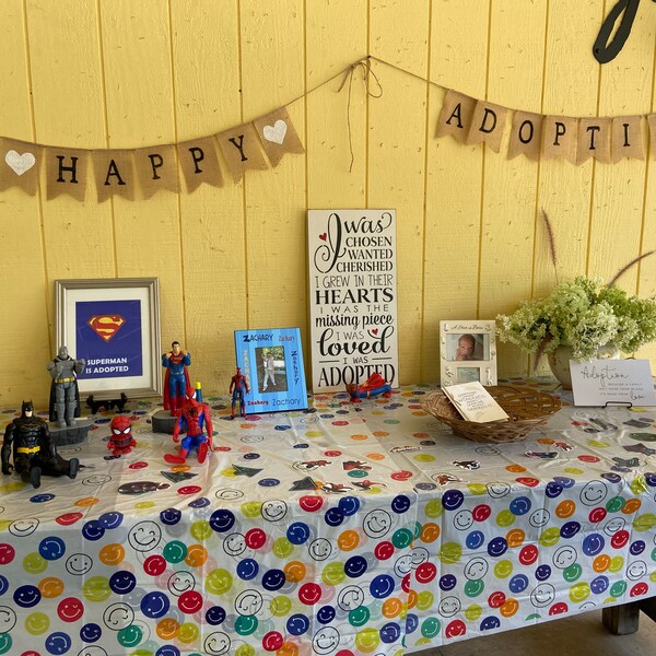 Happy Adoption Day Banner, Adoption Banner, Gotcha Day Decorations ...