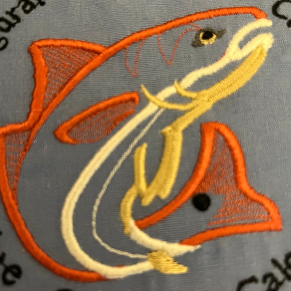 Red Fish or Trout APPLIQUE Embroidery Designs 4 Sizes Included INSTANT ...