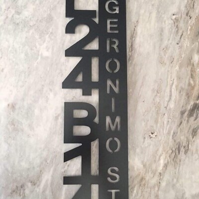 Outdoor Signs House Numbers Vertical, House Number Vertical Gift Mettal ...