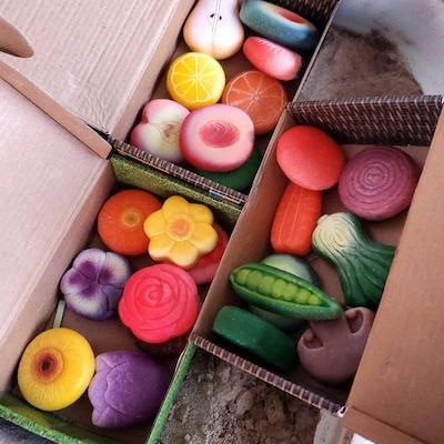 Pretend Play Food Kids Mud Kitchen Accessory Childs Story Stones ...