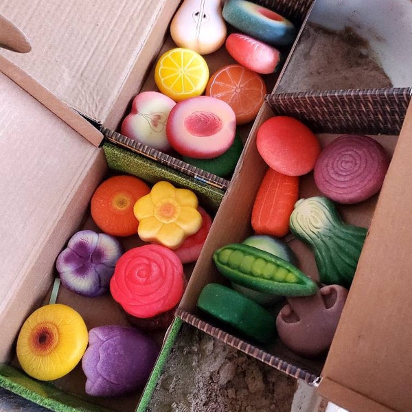 Pretend Play Food - Kids Mud Kitchen Accessory - Childs Story Stones ...