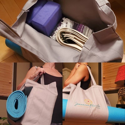 Yoga Tote Bag With Yoga Mat Pocket, Pilates Yoga Mat Bag, Organic ...