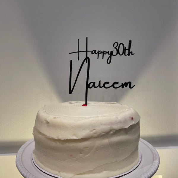 Personalized Cake Topper, Custom Cake Topper, Engraved Clear Acrylic ...