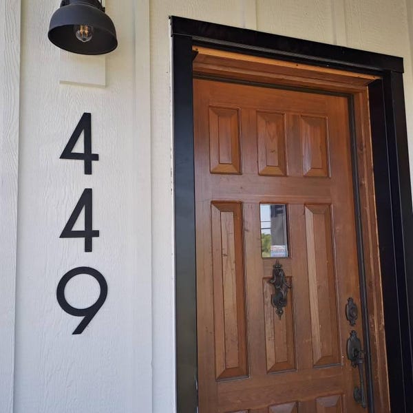 6 to 12 Inches, Black Civic Number, Civic Address, House Number, Door ...