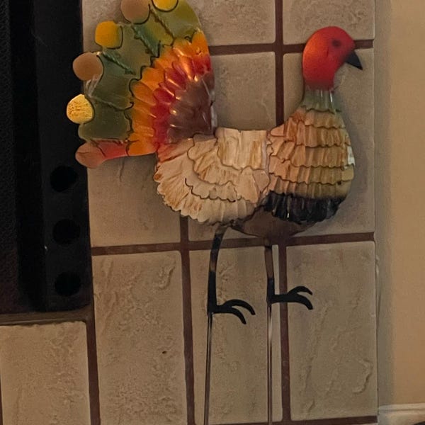 Whimsical Colorful Stakes Turkey - Thanksgiving Garden Decor - Etsy
