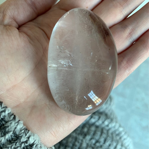 Clear Quartz Palm Stone, Polished Gemstone - Etsy