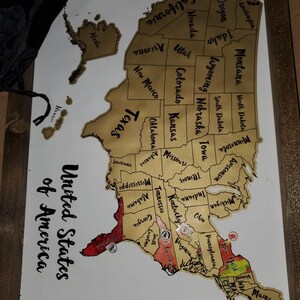 Scratch off Travel Map United States Travel Map Travel Gift USA Framed ...