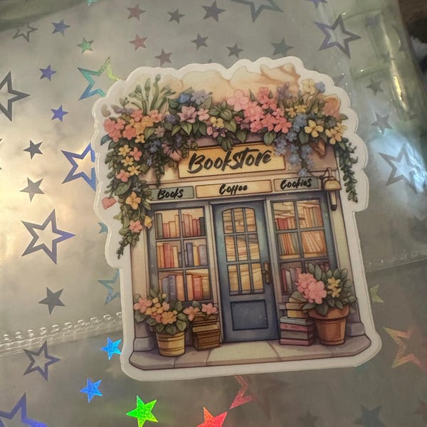 Bookshop Sticker, Bookshelf Sticker, Book Sticker, Bookstore Sticker ...