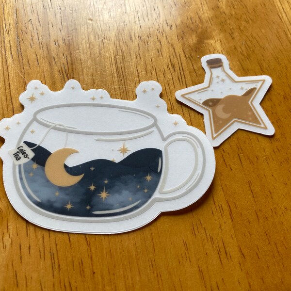 Celes-tea Celestial Tea Cup Waterproof Sticker | Galaxy Kindle and ...