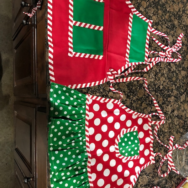 Kids Holiday Apron, Christmas Apron for Girls, Little Girls Apron ...