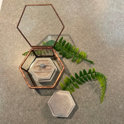 Geometric Glass Jewelry Box With Velvet Ring Box Option - Etsy