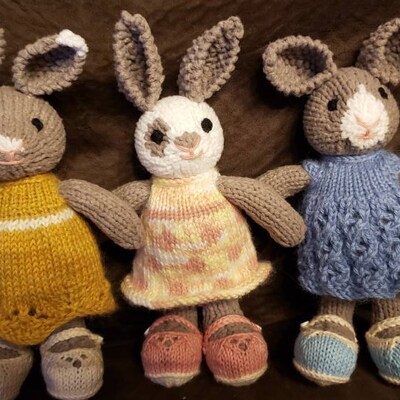 Toy Knitting Pattern for a Small Rabbit With Removable Clothes 7 Inches ...
