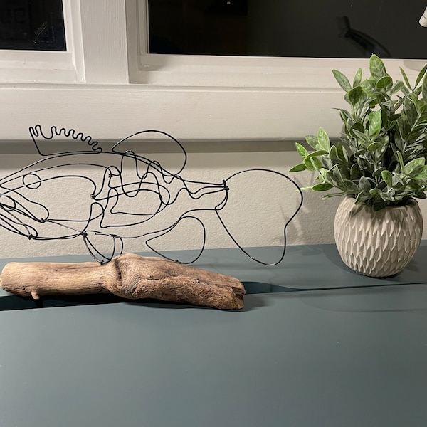 Wall Hanging Sunfish Wire Art Facing Left, Fish Wire Art, Metal Wire ...