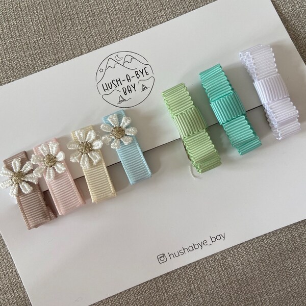 Baby Hair Clips, Fully Lined Clips, Baby Fringe Clips, First Hair Clips ...