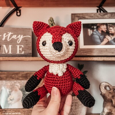 CROCHET PATTERN Lucy the Fox Crochet Amigurumi Stuffed Sitting Forest ...