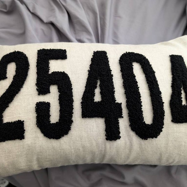 Custom Zip Code Pillow Cover, Punch Needle Pillow, Personalized Pillows ...