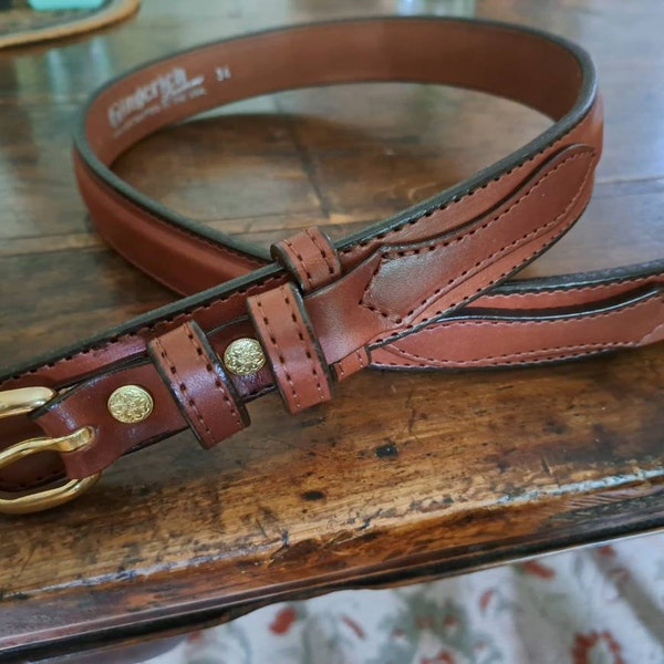 Men's Genuine Leather Ranger Style Belt Amish Hand Crafted in the USA ...