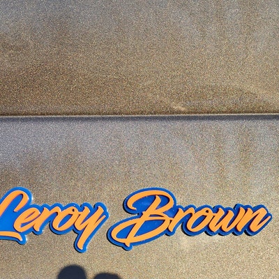 Custom Cursive Font Car Emblem Custom Colors Installs in Seconds 1.5 ...