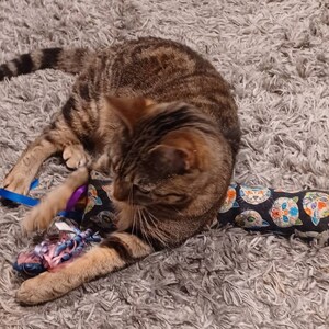 Large Cat Kicker Toy With Ribbons. 12 to 13 Long. Quality Catnip Silver ...