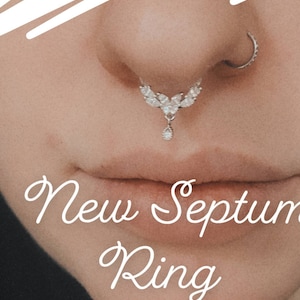 16G Butterfly Dangle Septum Ring/daith Earrings/helix Hoop/septum ...