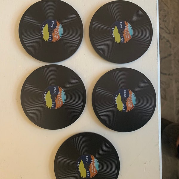 Personalised Vinyl Record Coaster Round Printed Acrylic Drinks Coaster ...