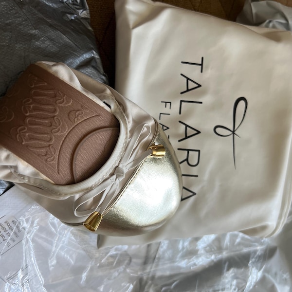 Talaria Flats Silver Luxury Foldable Ballet Flats,wedding Ballet Flats ...