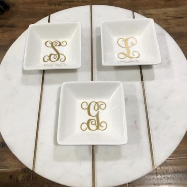 Monogram Jewelry Dish - Personalized Ring Dish, Monogram Ring Dish ...